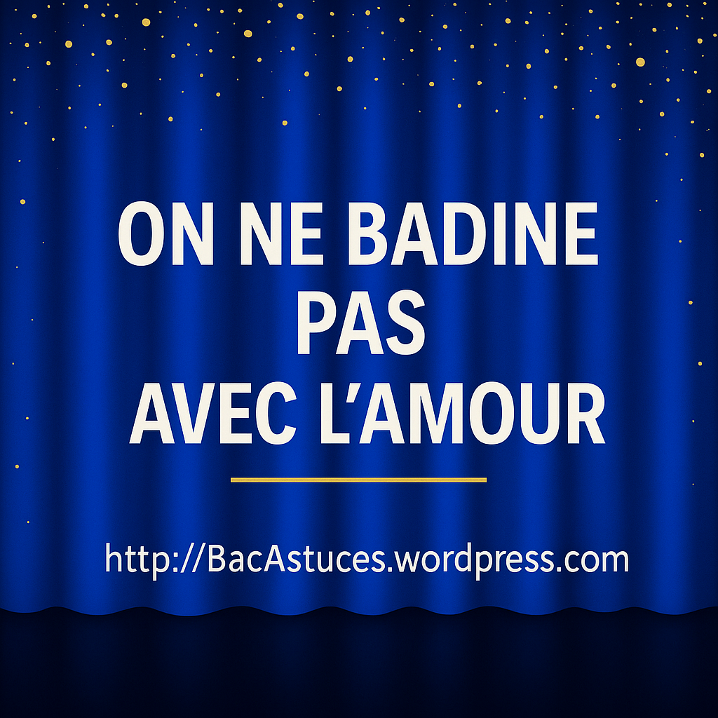 On ne badine pas avec l’amour (Alfred de Musset)Bac 2026 FICHE DE ...